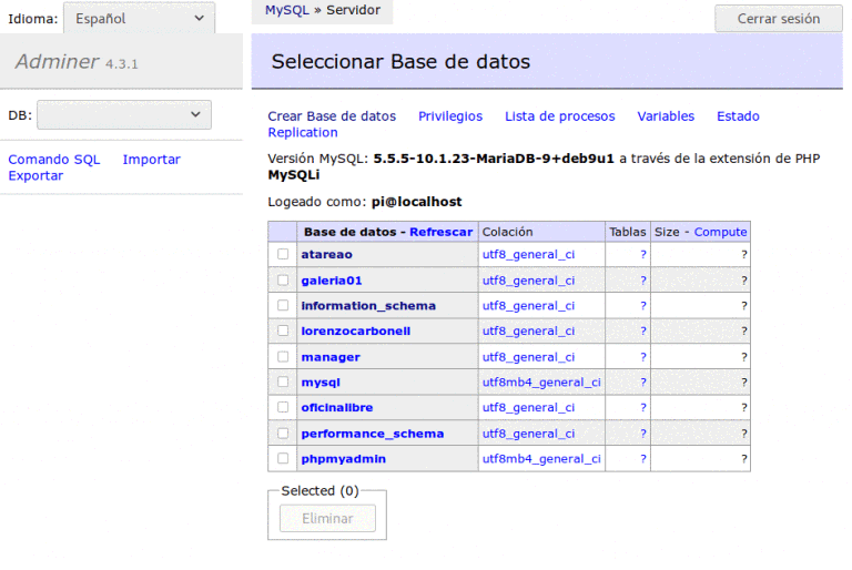 Como gestionar bases de datos en tu Raspberry Pi - atareao con Linux