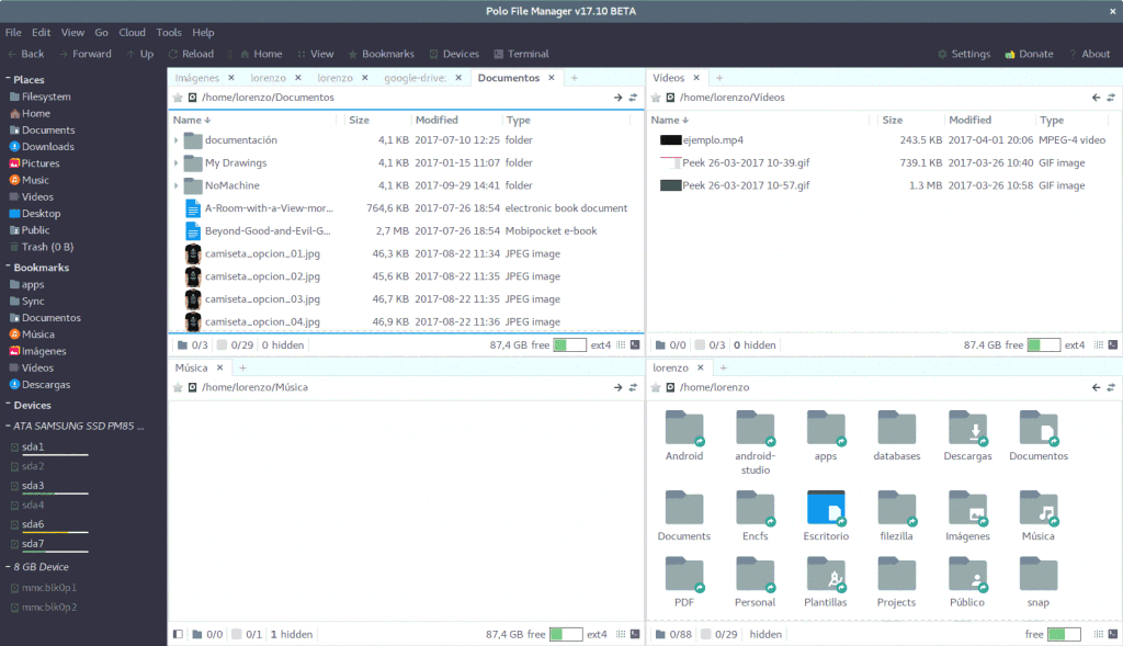 Polo File Manager, un gestor de archivos con doble panel - atareao con Linux